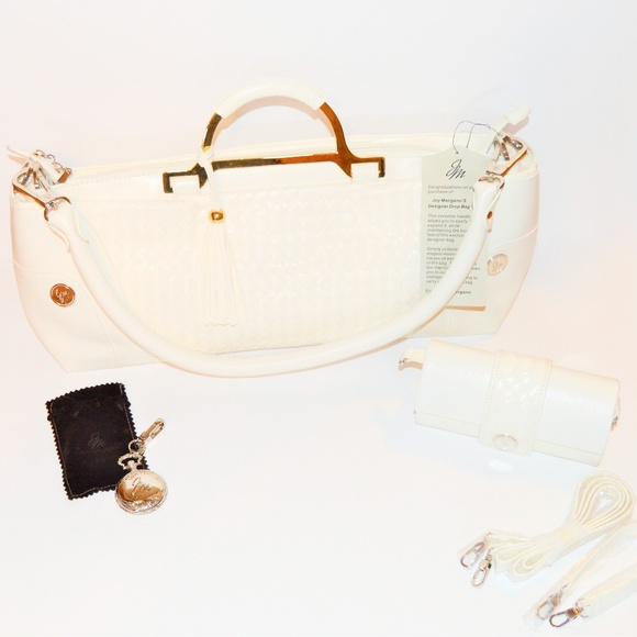 Joy Mangano | Bags | Joy Mangano Designer White Tote Expandable Purse ...